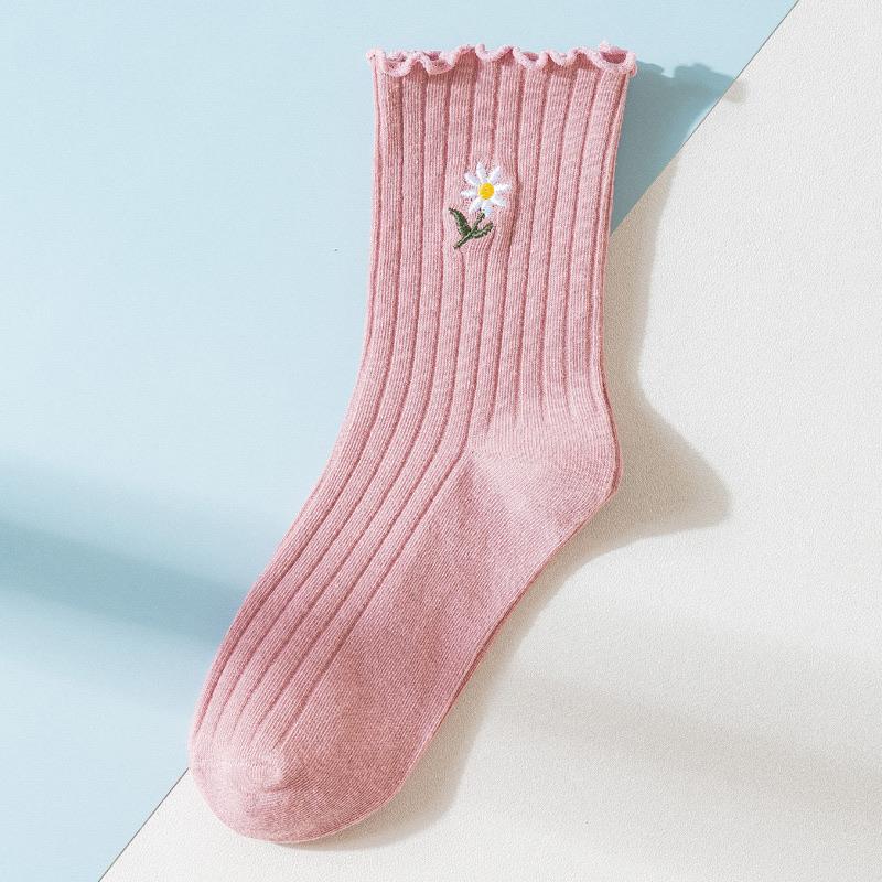 Daisy Flower Ruffled Socks 🌼💗 - Sour Puff Shop