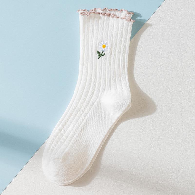 Daisy Flower Ruffled Socks 🌼💗 - Sour Puff Shop