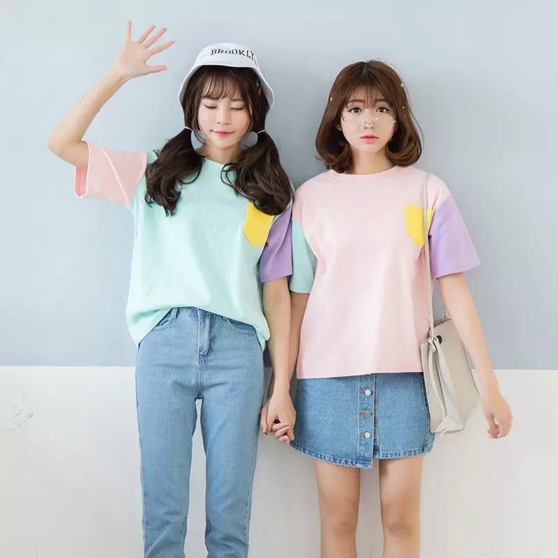Pretty in Pastel Tops🍬 Color Block Shirt - Sour Puff Shop